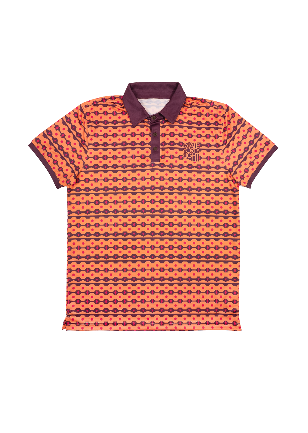 Men's Southwest Polo | Maroon & Orange | State Forty Eight