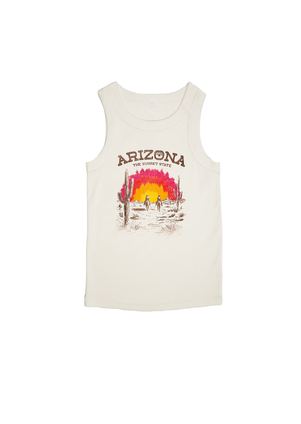 Women's Ribbed Tank Sunset State | Ecru | State Forty Eight